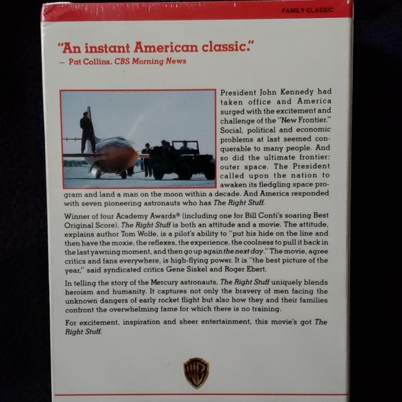 Warner Bros. | Accents | The Right Stuff Classic Vhs Movie Boxed Set ...
